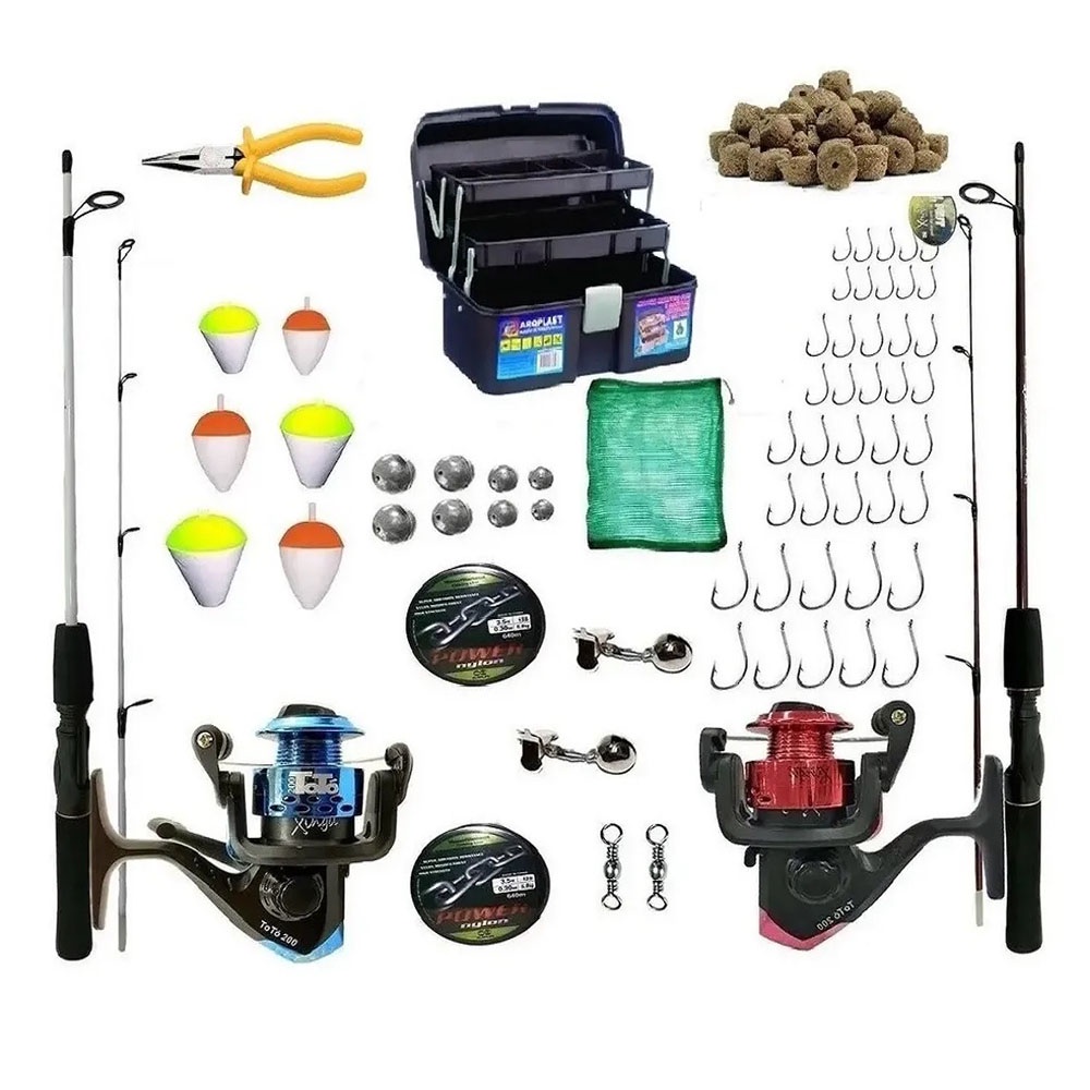 Kit Completo Vara 1,20m 6kg Com Molinete E Maleta E Acessor | Shopee Brasil