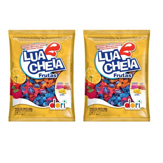 Bala Recheada Lua Cheia Frutas e Chantili Kit 2 Unid 600g | Shopee Brasil