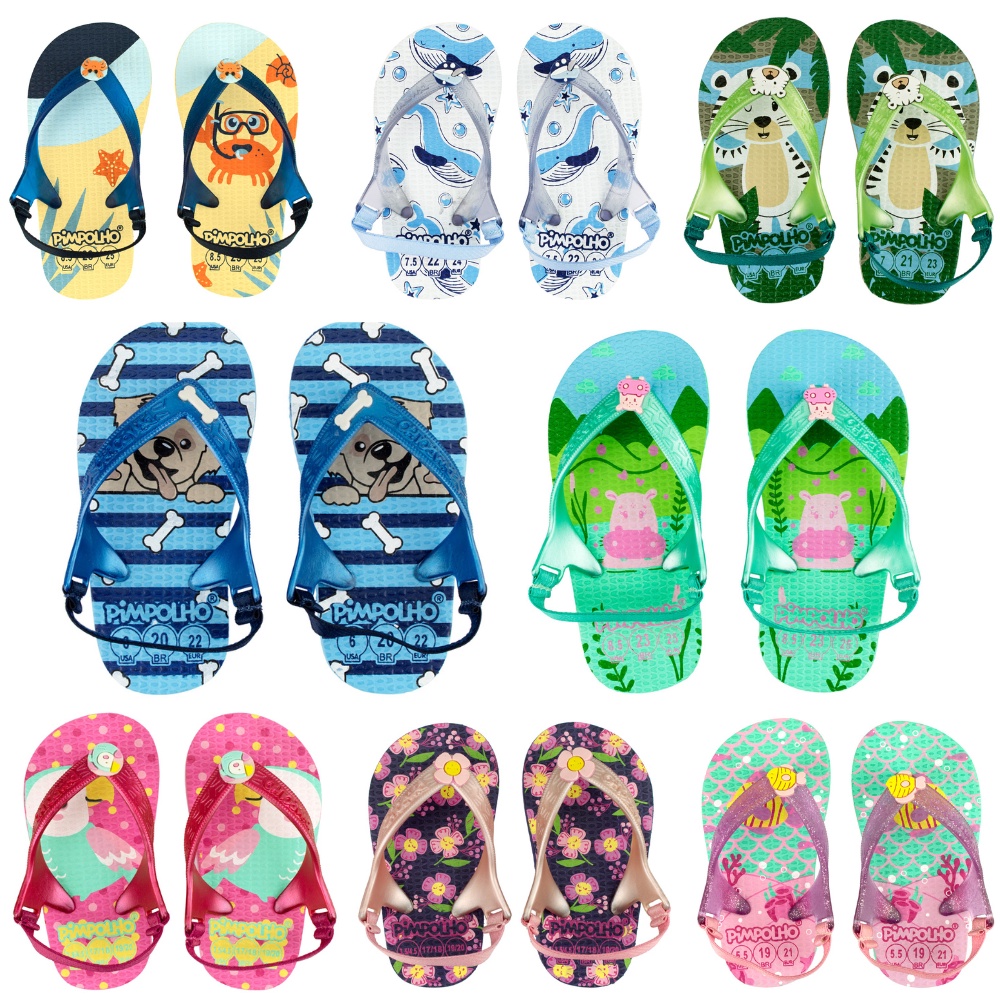 Chinelo Bebê Infantil c/Elástico Pimpolho Tam 17 a 23 | Shopee Brasil