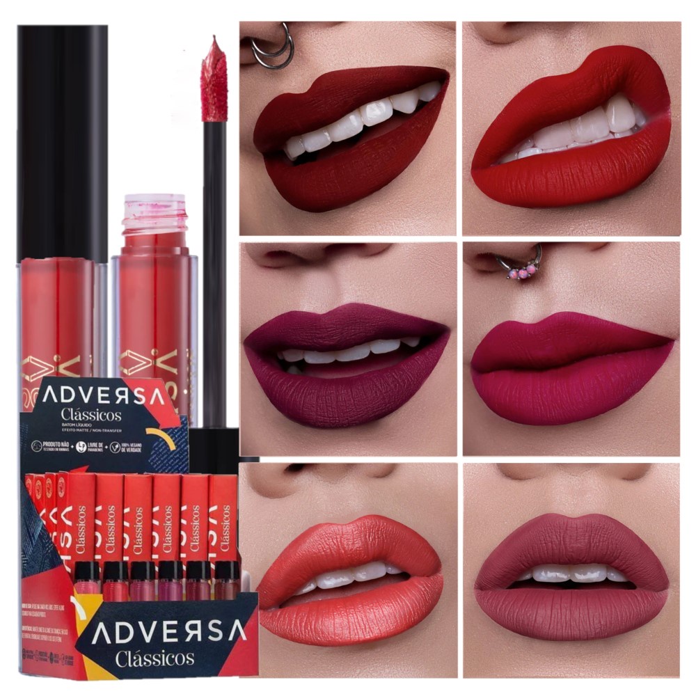 Box C/24 Batom Liquido Matte Adversa Atacado Classicos Revenda | Shopee ...