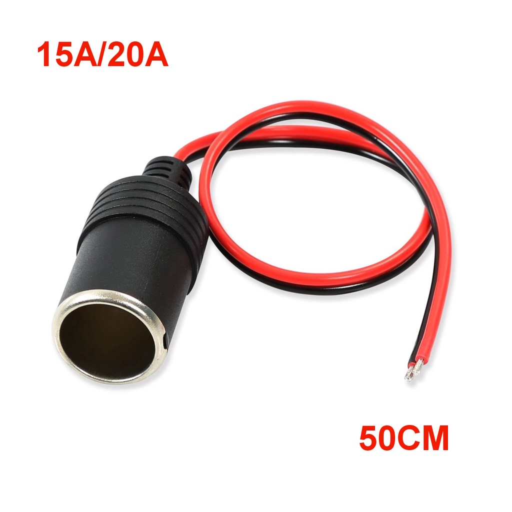 12V 24V Universal Carro Carregador De Isqueiro Cabo Fêmea Tomada 50cm ...
