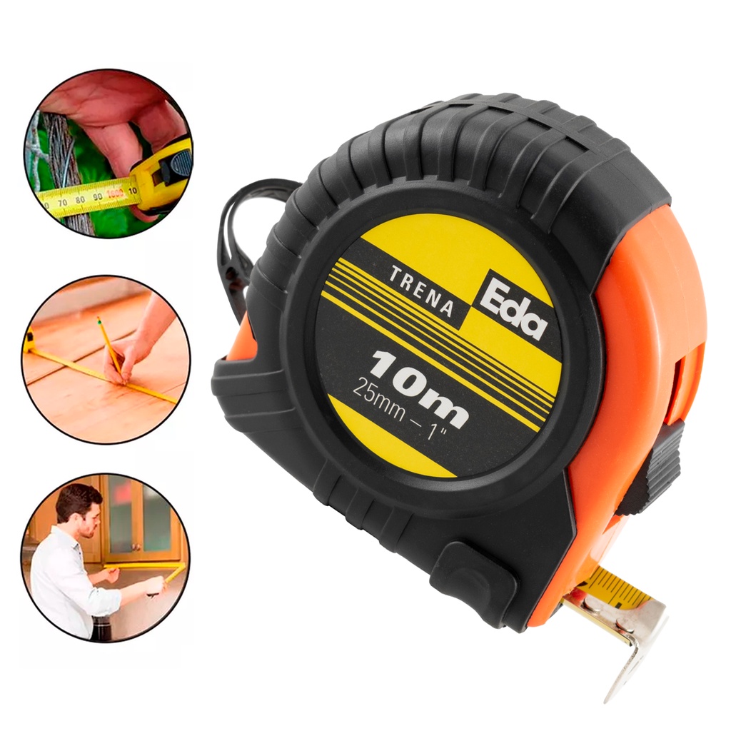 Trena 10 Metros Manual Emborrachada Profissional C/ Trava | Shopee Brasil
