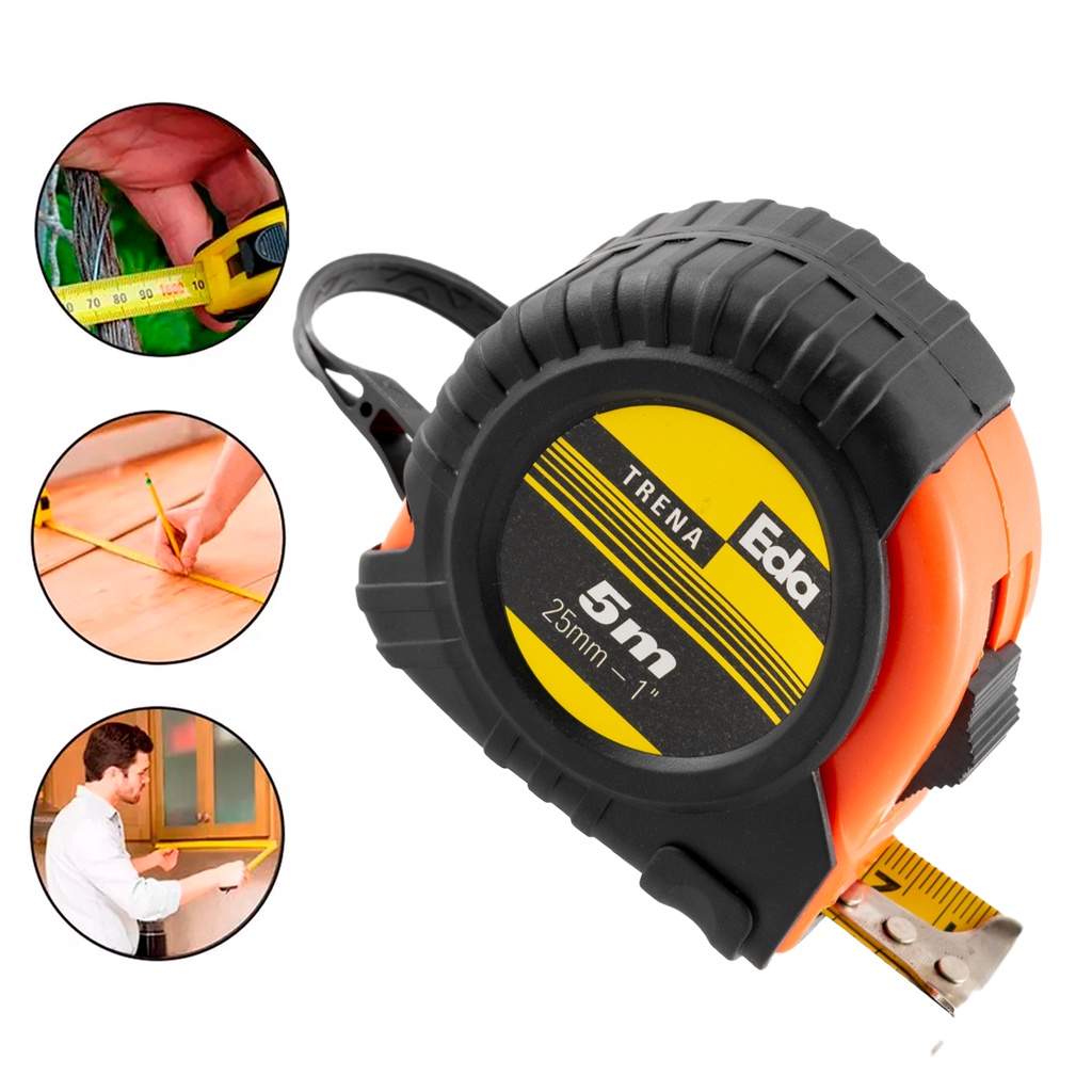 Trena 5 Metros Manual Emborrachada Profissional C/ Trava | Shopee Brasil