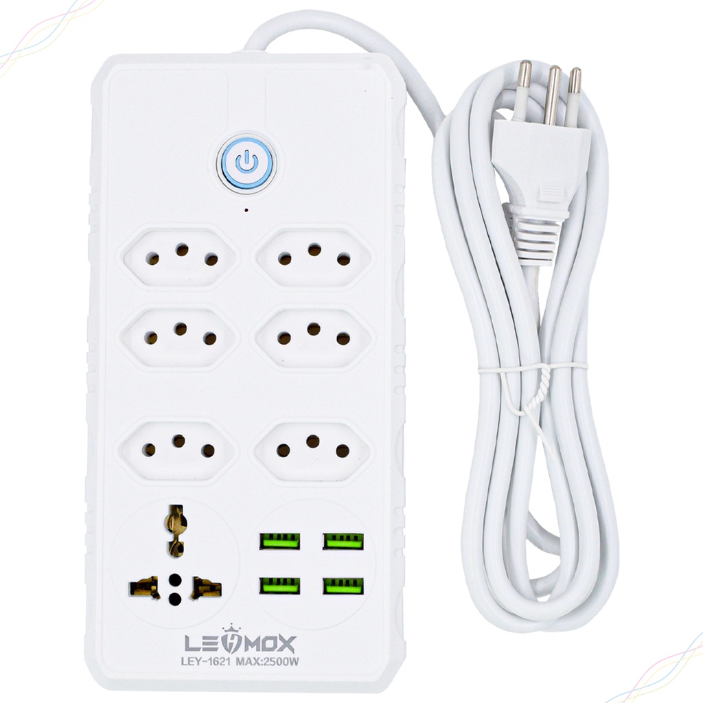Filtro de Linha com 6 Tomadas Extensão Elétrica Universal e USB Régua Bivolt | Shopee Brasil