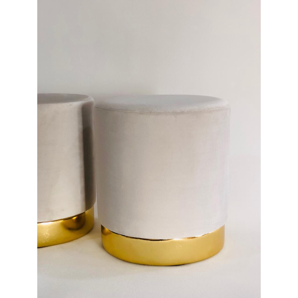 Puff Palha Rodape Dourado Ego Decor | Shopee Brasil