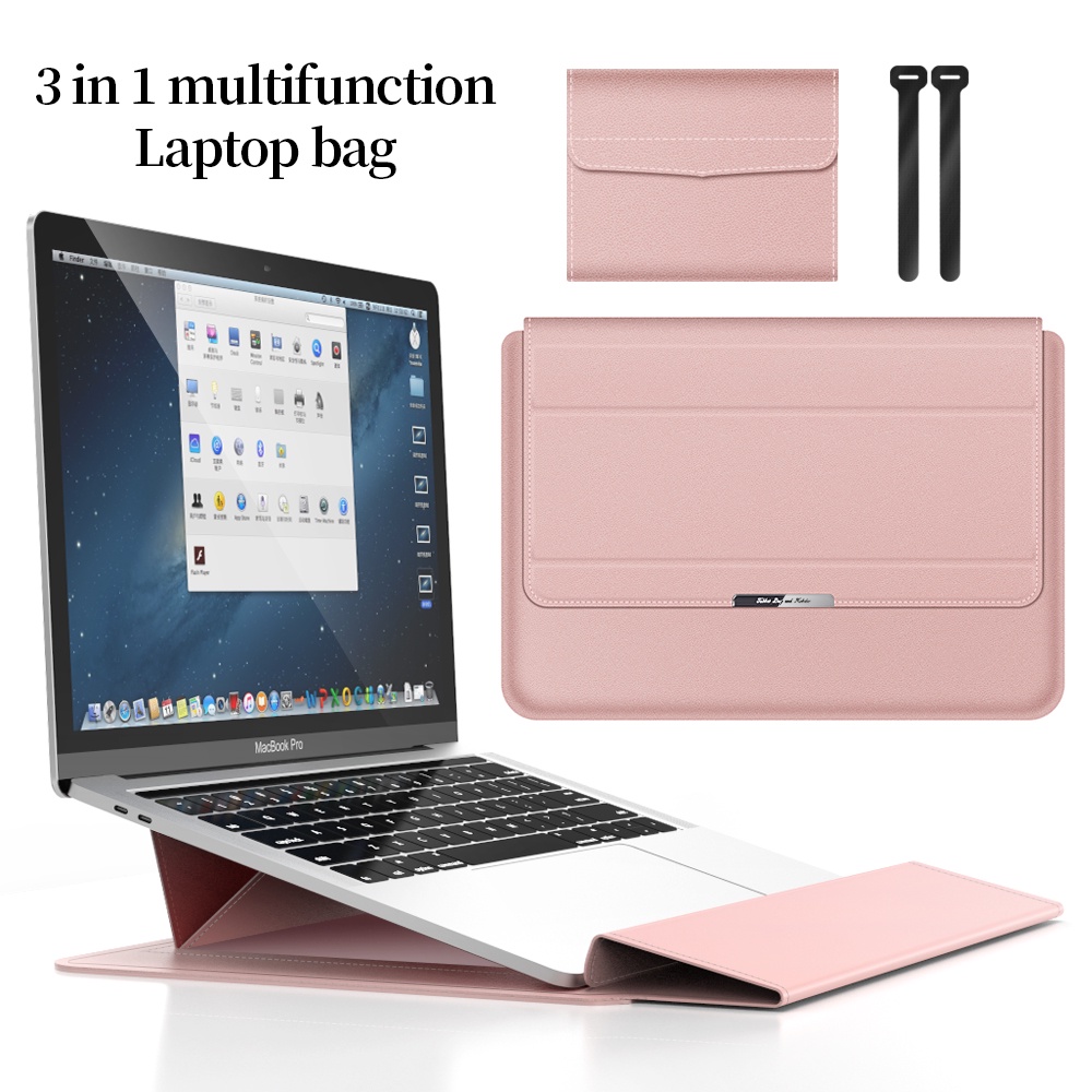Notebook Laptop De Couro Stand Mangas Bag Bolsa Carry Mão Suave 11 12 13 14 15 16 Polegada Para ...