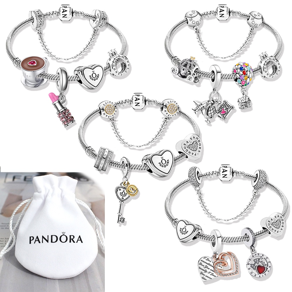 Momentos Pandora Berloques Disney 925 Bracelete de Prata e Corrente de ...