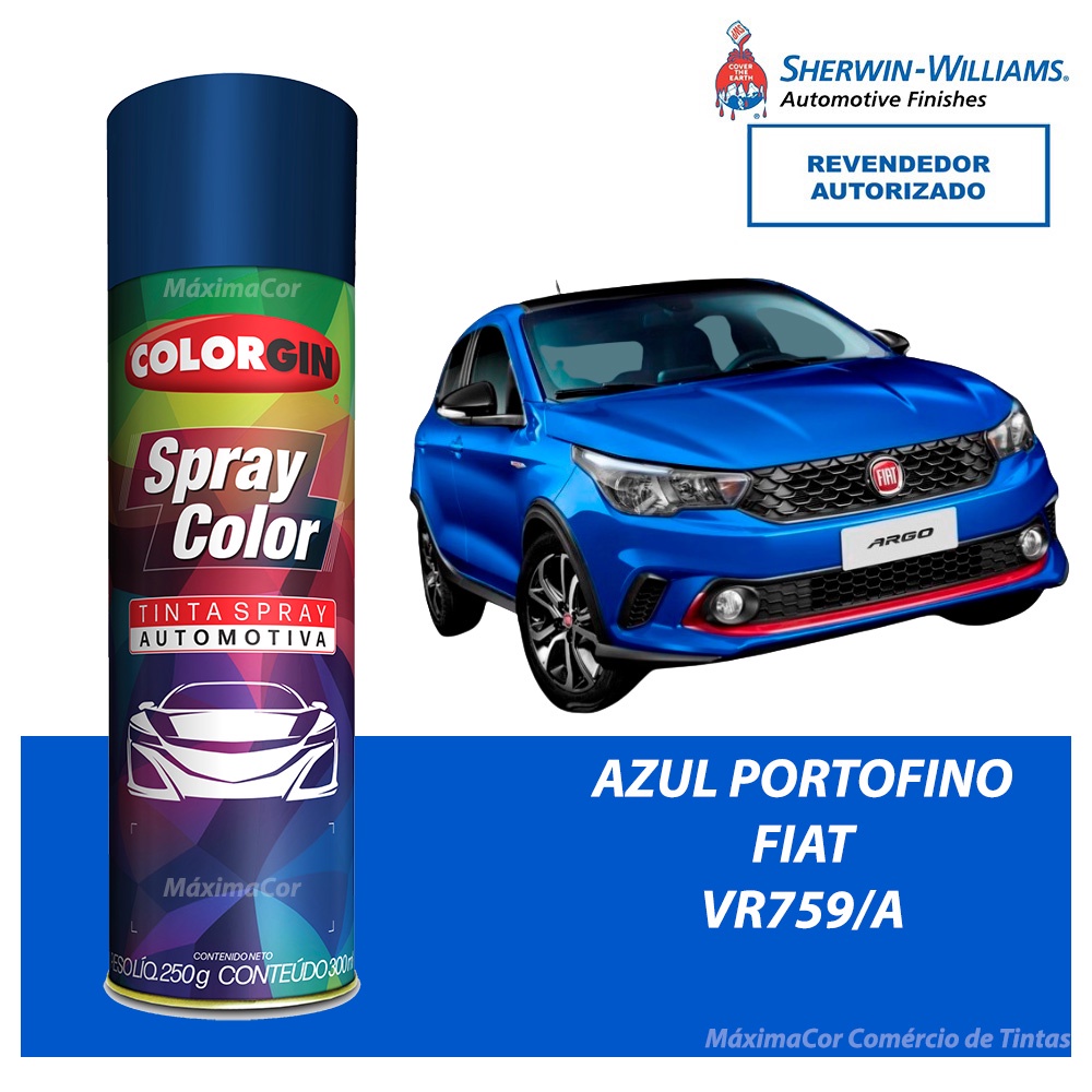 Tinta Spray Automotivo Azul Portofino FIAT 300ml | Shopee Brasil