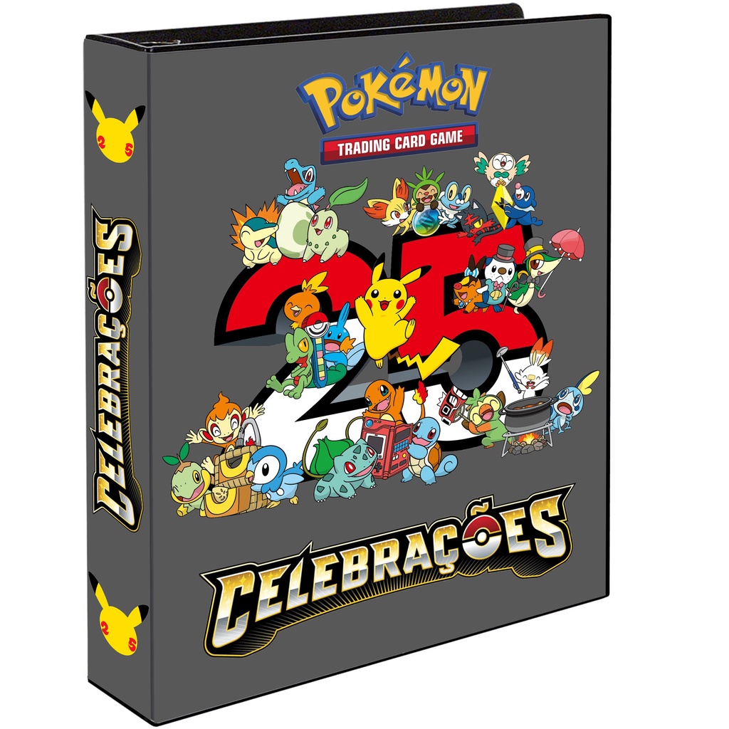 Álbum Pasta Fichario Pokemon Celebração 25 Anos P/ Cartas Pokemon Capa ...