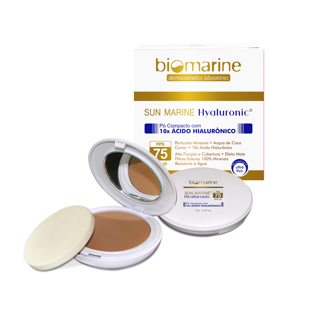 Biomarine Po Compacto com Protetor Solar Sun Marine Color FPS50 Bege ...