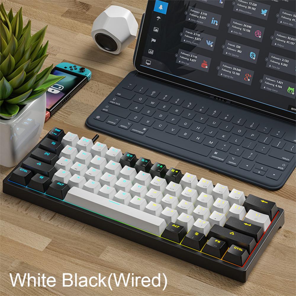 HOTWIND K620 Mini Teclado Mecânico Para Jogos 61 Teclas RGB Hotswap ...