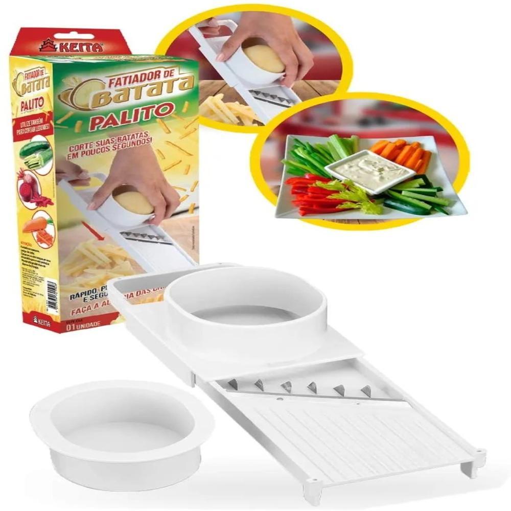 MINI MANDOLINE CORTADOR FATIADOR DE BATATAS PALITO LEGUMES MULTIUSO COM ...