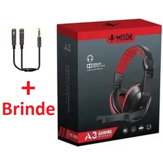 Fone De Ouvido Headphone Com Microfone Gamer Para PC PS4 XBOX Jogos ...