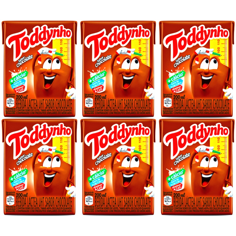 Kit Bebida Láctea Toddynho MONDELEZ - 6un de 200ml cada | Shopee Brasil