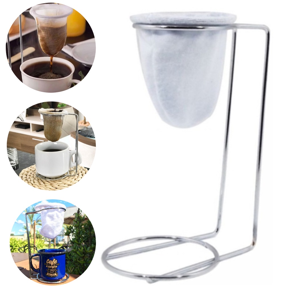 Mini Coador de Cafe Individual de Metal Suporte Para Xicara | Shopee Brasil