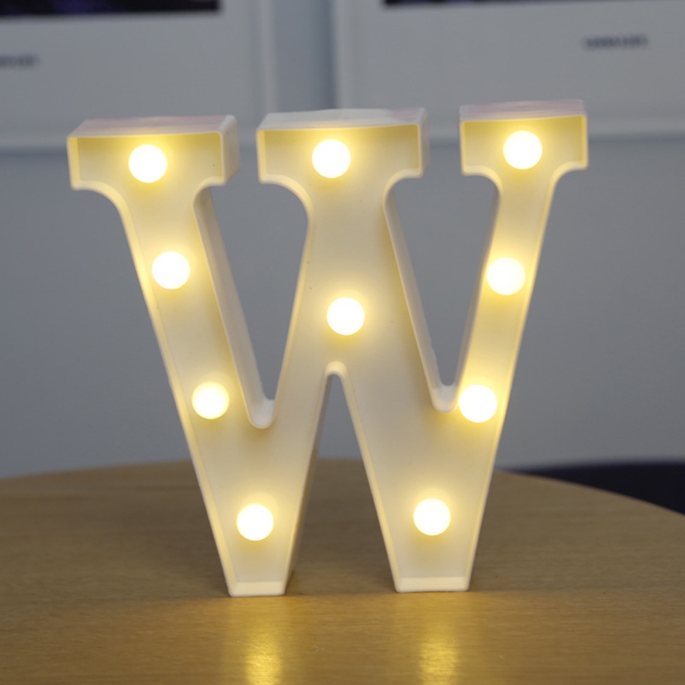 Luz 3D Letra Romântica LED Luzes Alfabeto Letras Plástico Branco Em Pé ...