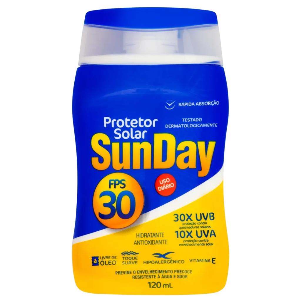 Protetor Solar Fator 30 FPS 120 mL Sunday Protecao Sol Praia Verao ...