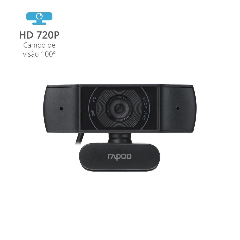 Webcam Hd 720p Rotação 360º Rapoo Foco Automático C200 Multilaser RA015 ...