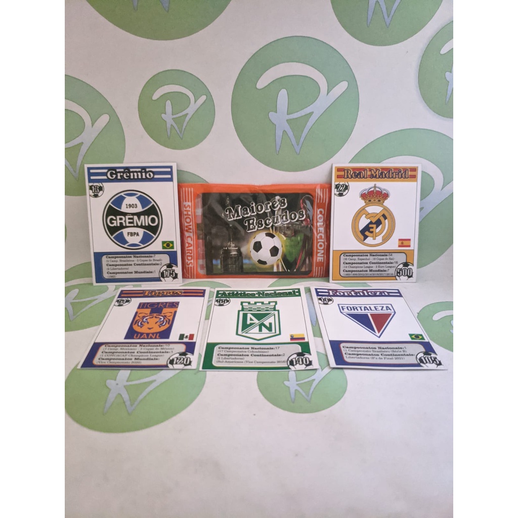 MAIORES ESCUDOS DE FUTEBOL - Card Game / Cartas / Figurinhas - Kit 50 ...