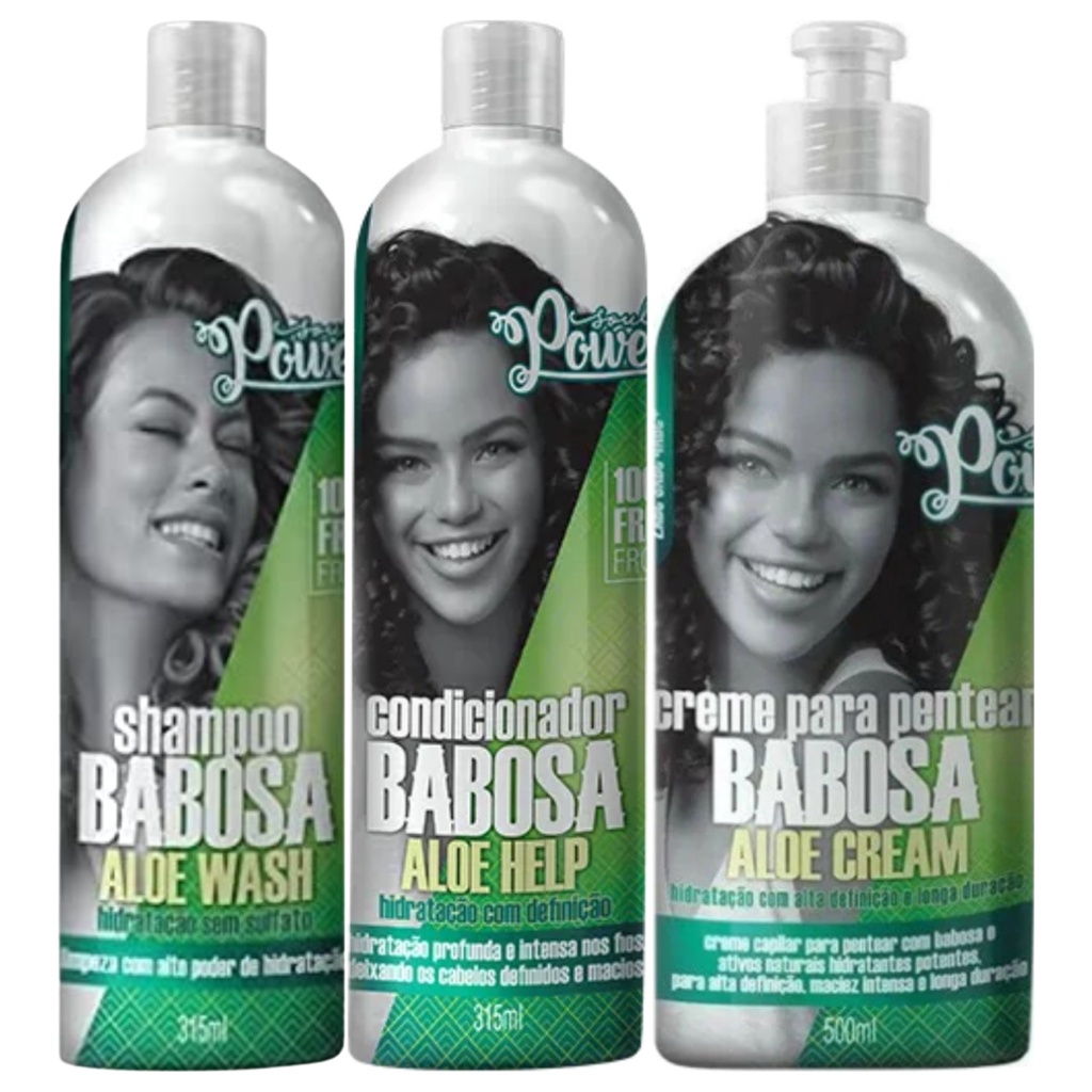 Kit Soul Power Aloe Babosa Shampoo Cond Creme de Pentear | Shopee Brasil