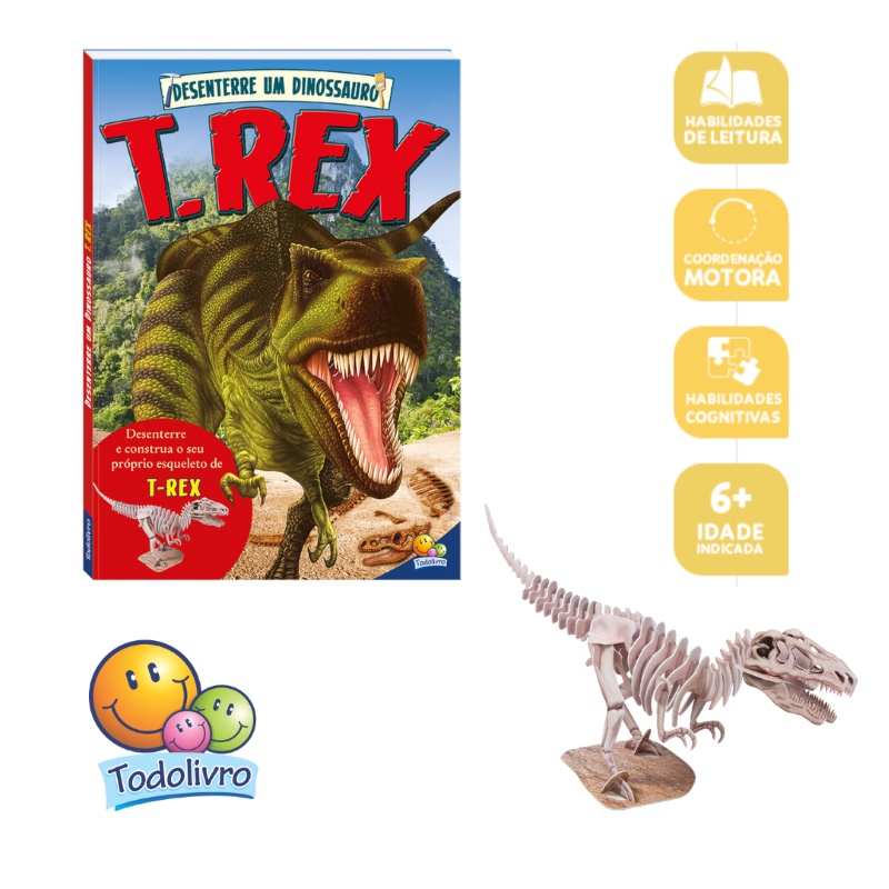 Livro Infantil Desenterre um Dinossauro Tyrannosaurus : T-Rex - Quebra ...