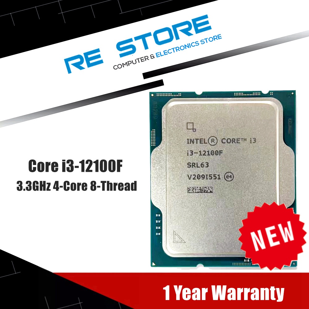 Intel Core i3-12100F i3 12100F 3.3GHz Quad-8 Cordas Processador De CPU L3 = 12M 58W LGA 1700 ...