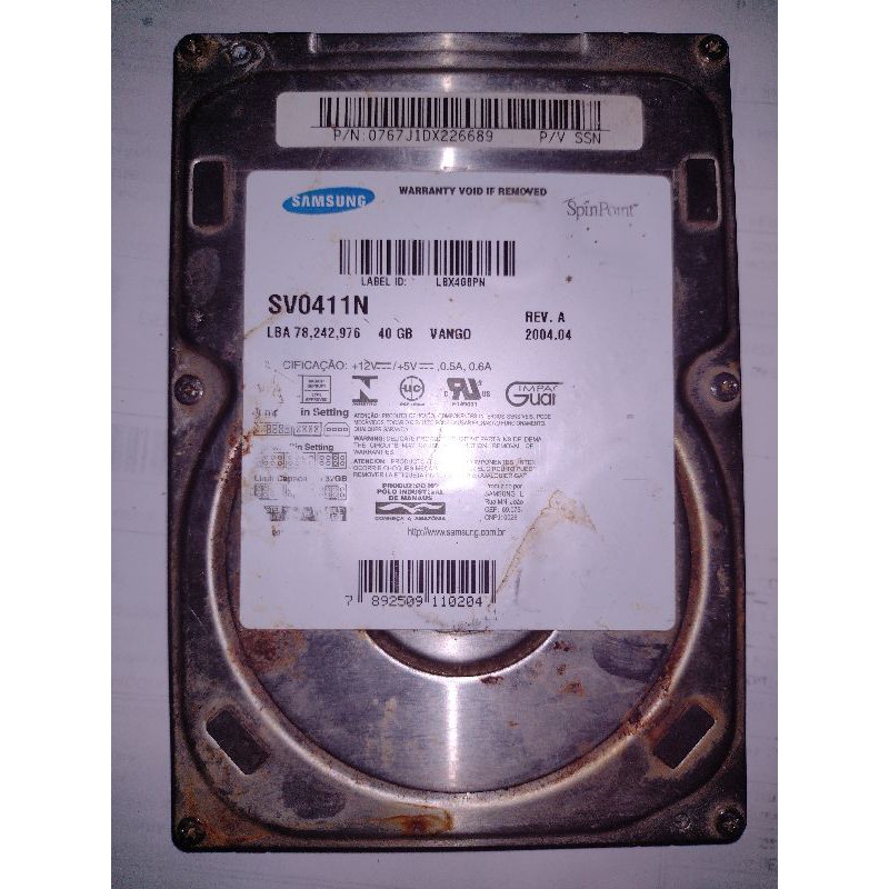 HD Samsung IDE 80Gb | Shopee Brasil