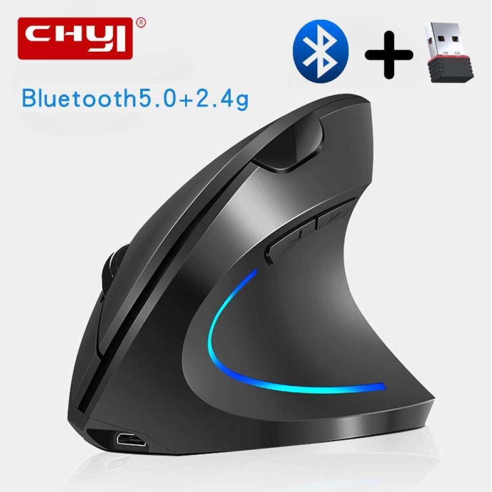 Mouse Ergonômico Sem Fio Vertical 2.4G Recarregável Ratos Para Jogos Modo Duplo Bluetooth E USB ...