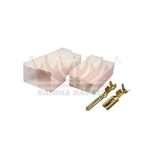 Kit Conector 2.8mm 2 Vias Macho E Femea Com Terminal 7542* | Shopee Brasil