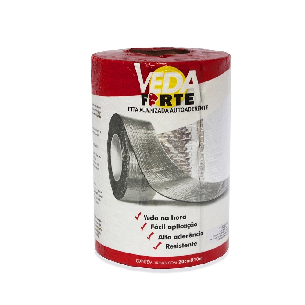 Manta Asfaltica Impermeavel Termica Aluminio 20cmx10MT Para Telhado ...
