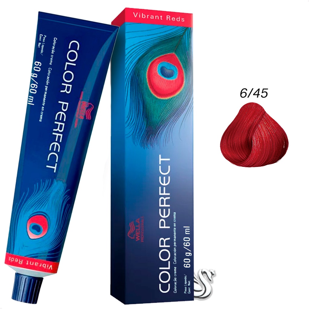 Wella Color Perfect 6/45 Louro Escuro Vermelho Acaju 60g | Shopee Brasil
