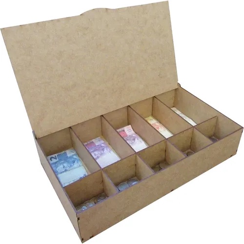 Porta Dinheiro Cédulas E Moedas Caixa Organizadora Mdf | Shopee Brasil