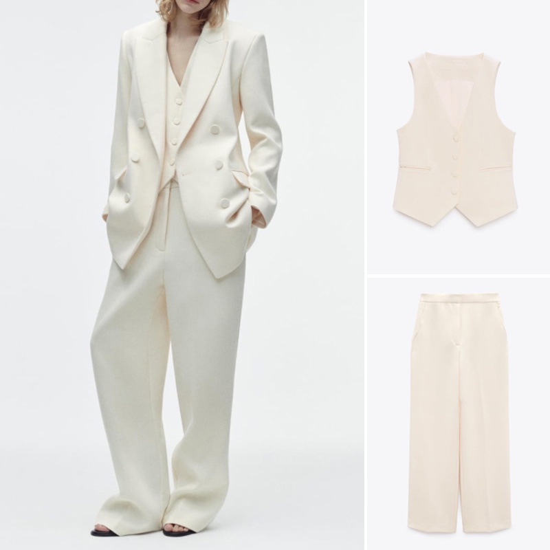 Zara 23 Primavera Novo Estilo Vest+Suit+Trousers Fato de Três ...