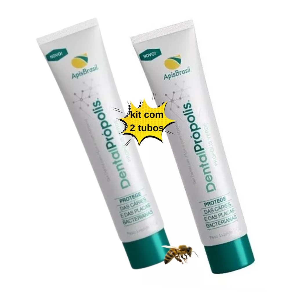 Pasta de dente com propolis e pigmentação do dente kit com 2 bisnagas ...
