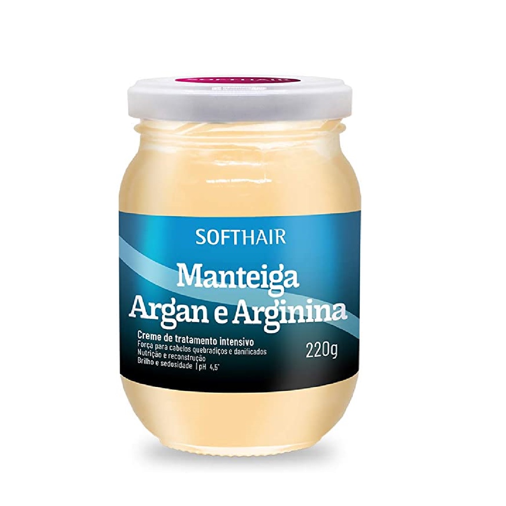 Softhair Manteiga Capilar Argan & Arginina 220g | Shopee Brasil