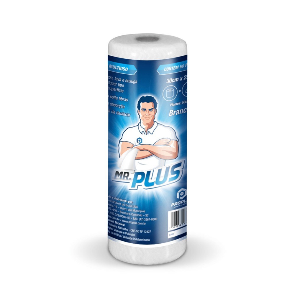 Perflex Multiuso Rolo Branco 30cm X 50cm Com 50 Panos | Shopee Brasil