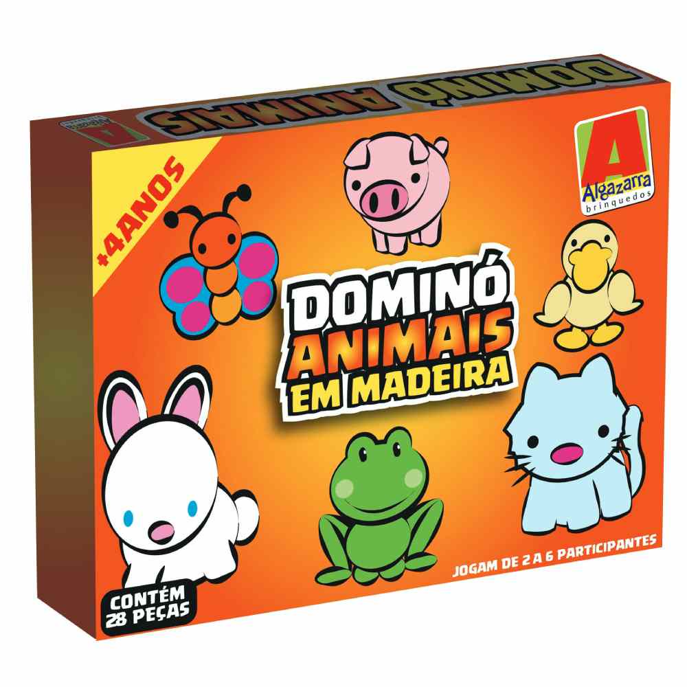 Jogo Dominó Animais - 28 peças - Algazarra | Shopee Brasil