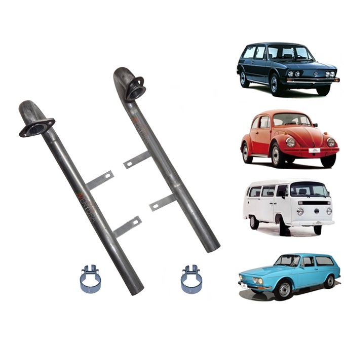 KIT TUBO DO ESCAPAMENTO BRASÍLIA FUSCA KOMBI PUMA TL VARIANT (BENGALA ...