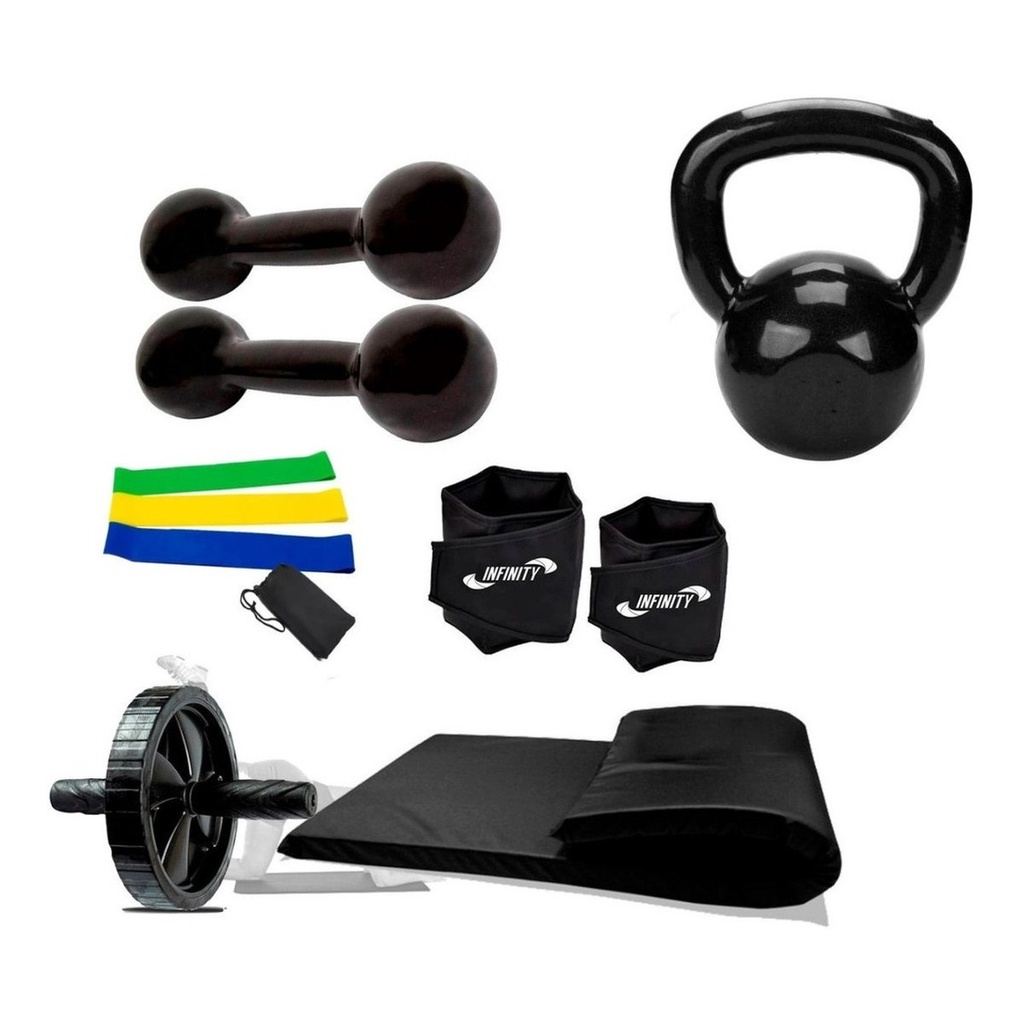 Kit Treino Fortalecimetno em Casa Fitness - Mini Band + Par Halter+ ...
