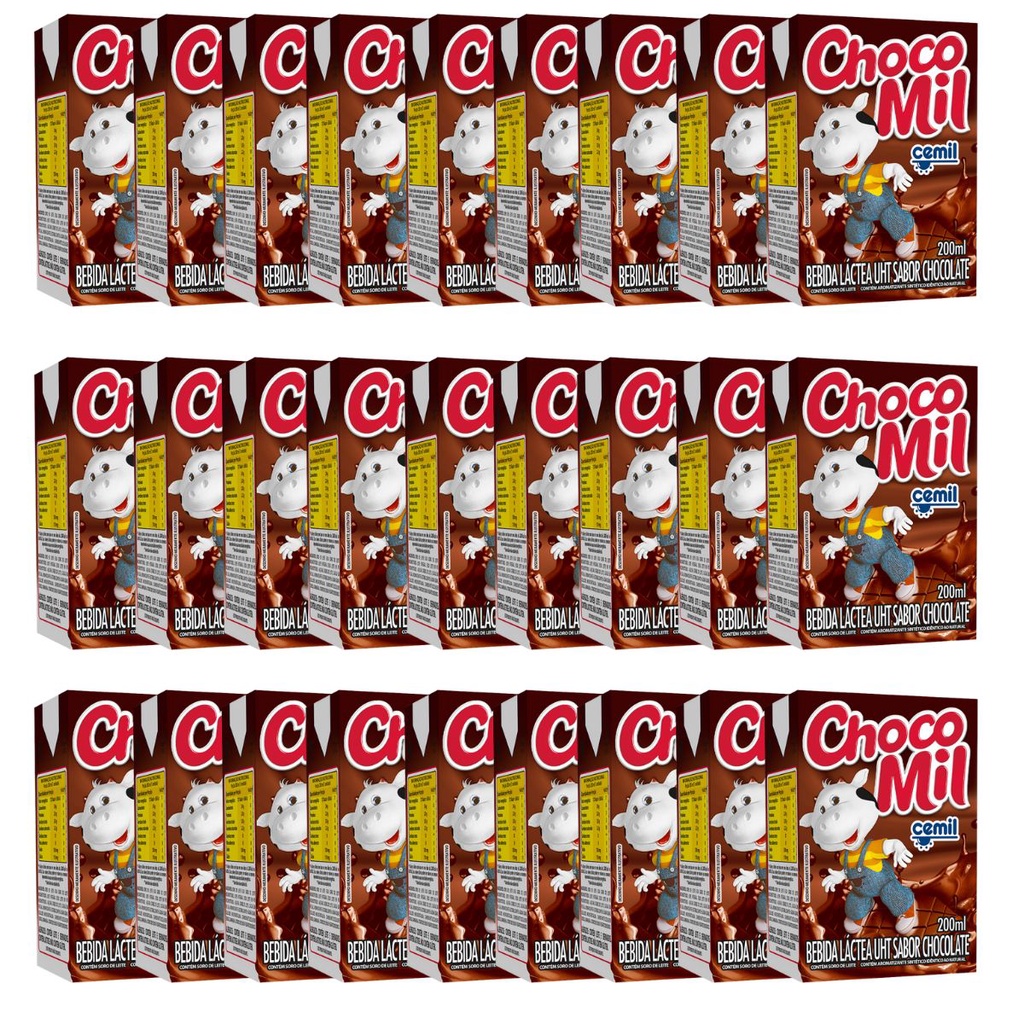 Kit 27 Bebida Láctea Chocomil 200ml Chocolate Lanche Escolar | Shopee ...