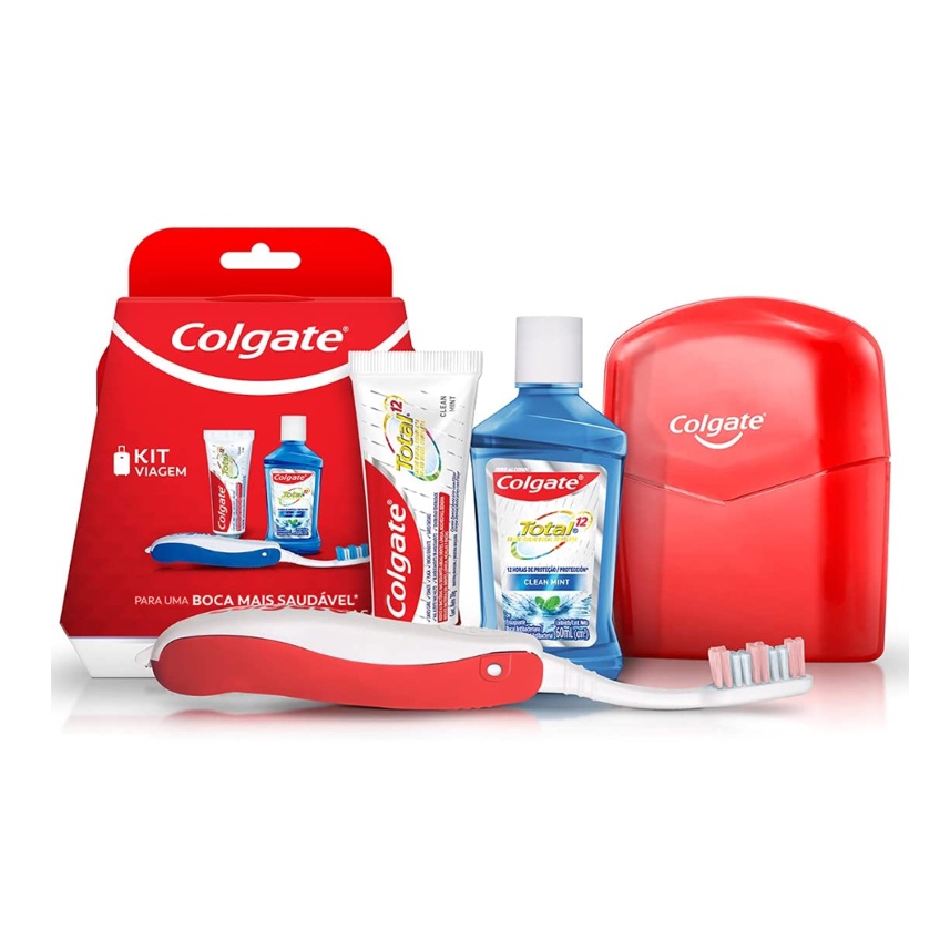 Kit Colgate Higiene Bucal 1 Pasta 30g+ 1 Escova+ 1Enxaguante | Shopee ...