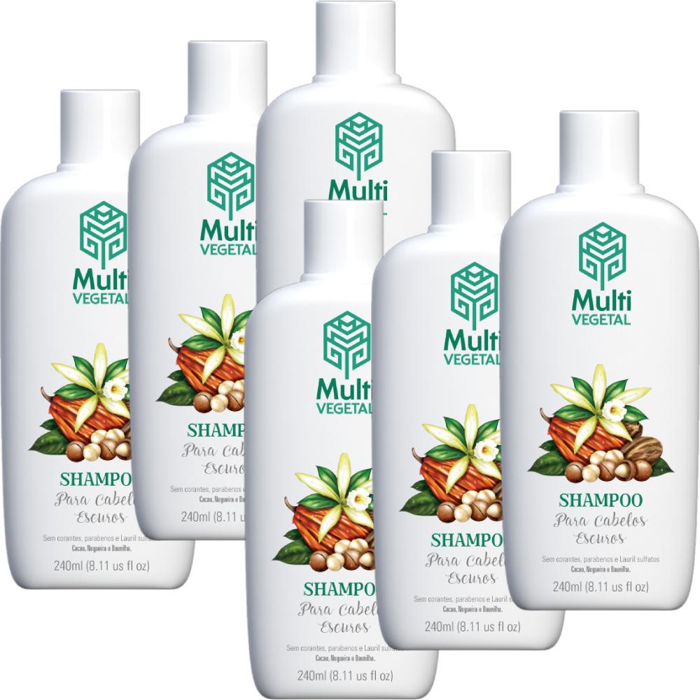 Kit 6 Shampoo de Nogueira Cacau Baunilha 240ml Multi Vegetal | Shopee ...