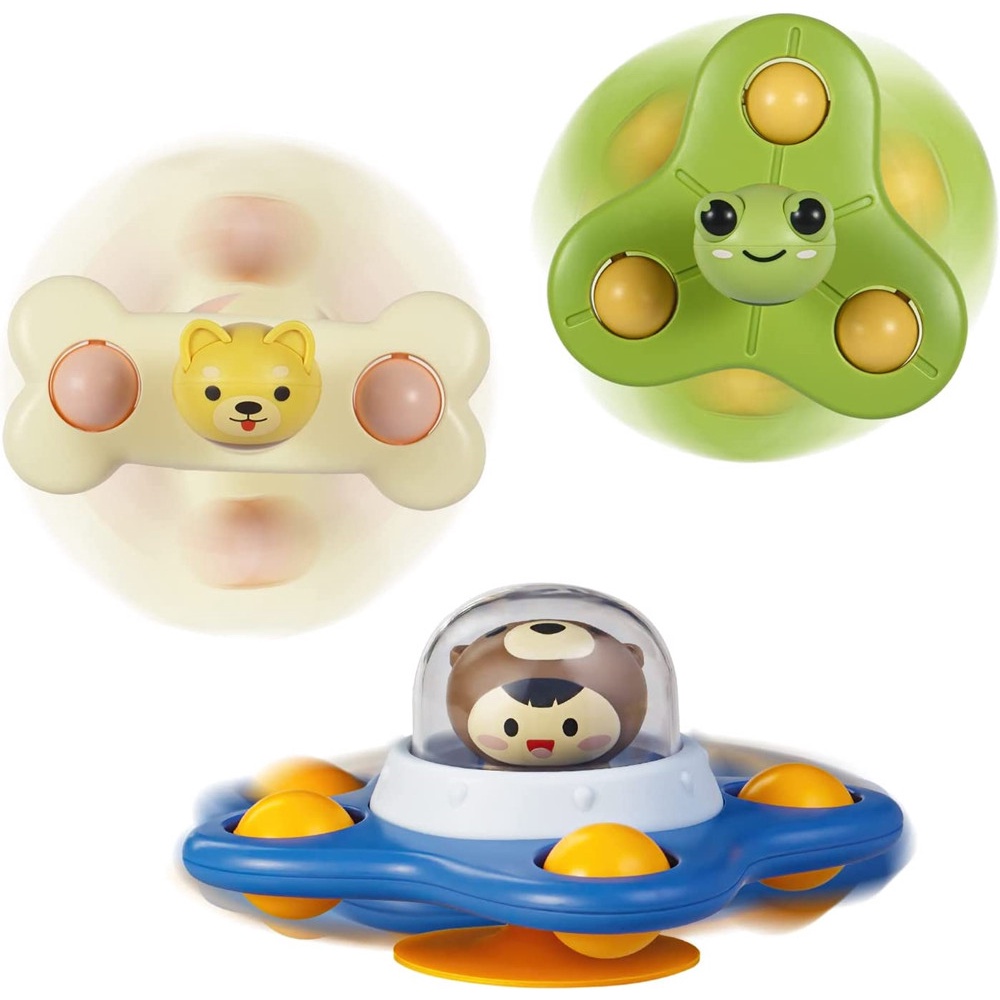 Fidget Suction Cup Spinner Toy Para Bebês Desenho Animais Rotativos ...