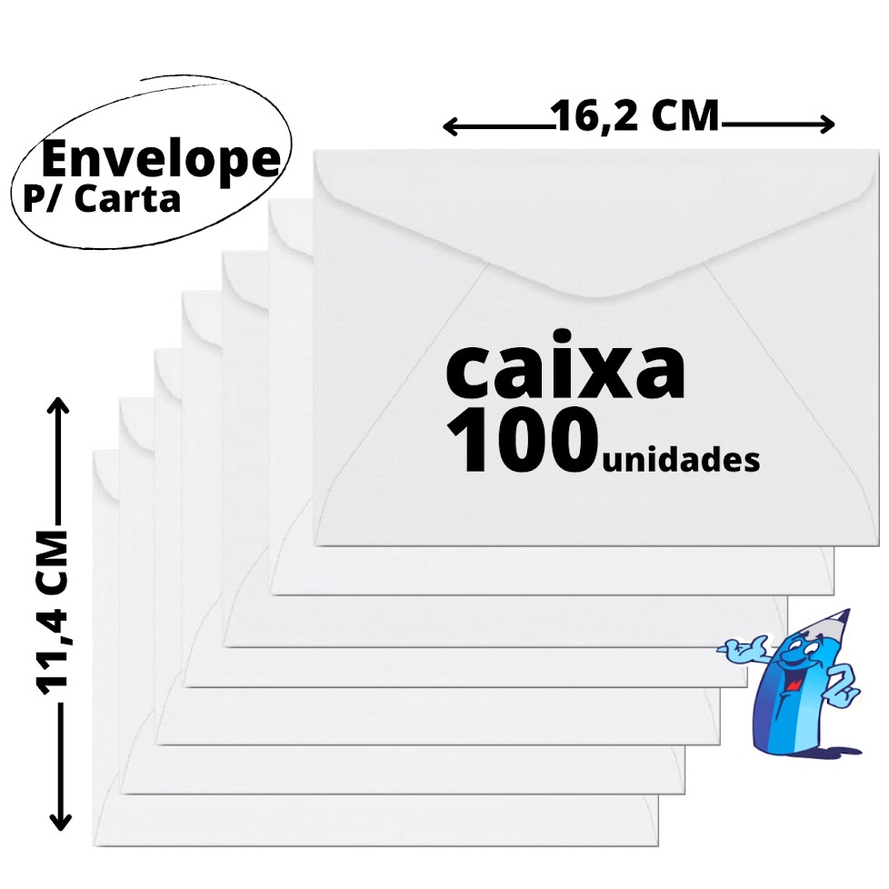 ENVELOPE CARTA BRANCO 100 UNIDADES SEM CEP 11,4X16,2CM SCRITY | Shopee ...