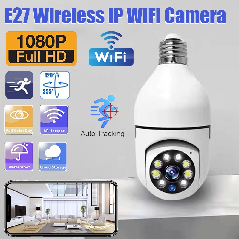 E27 E27 HD 1080P Câmera IP Sem Fio 4G WIFI Visão Noturna Montagem Em ...