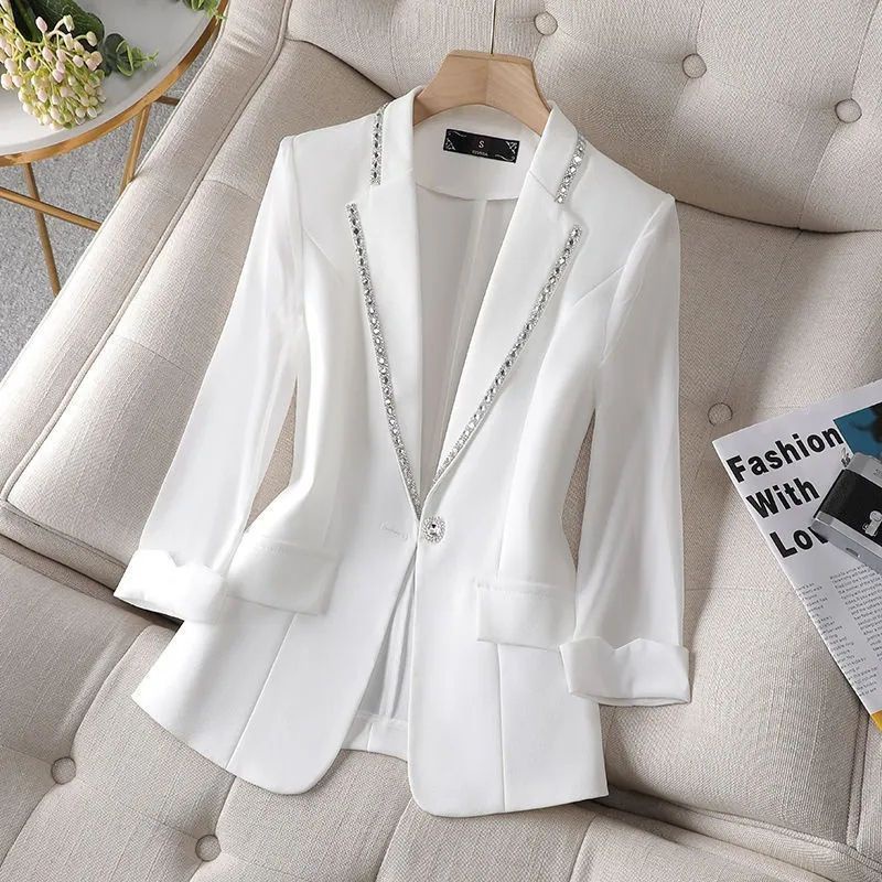 blazer feminino alfaiataria com forro plus size slim neoprene bengaline ...