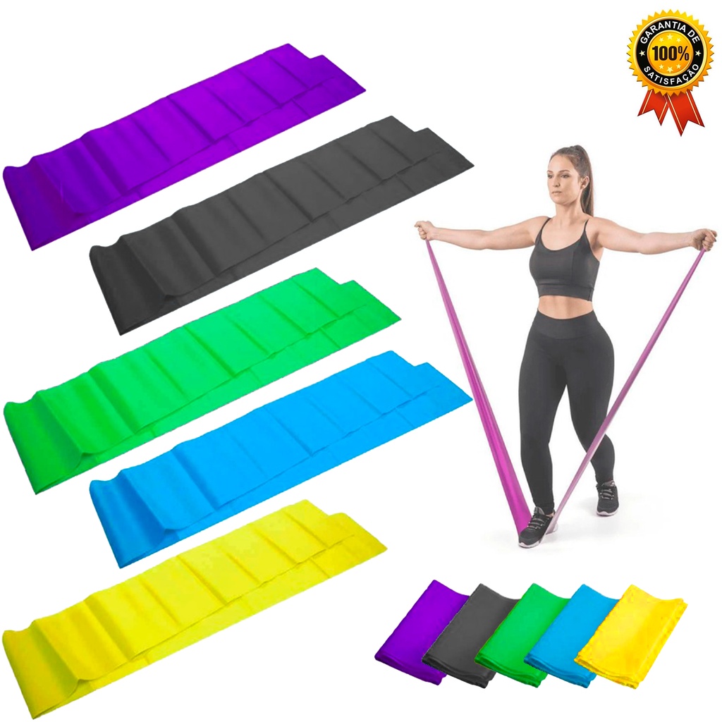 Kit Thera Band Faixas Elásticas C/5 Intensidades | Shopee Brasil