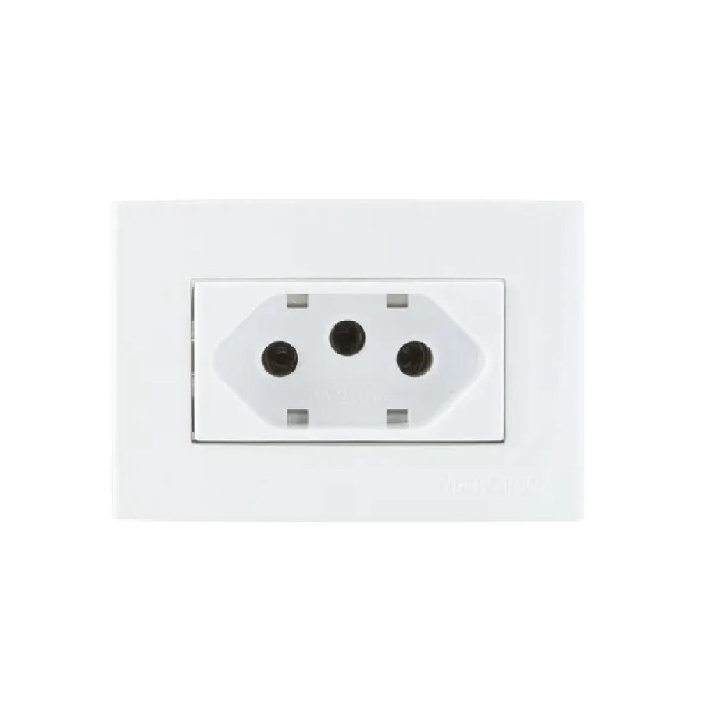 Tomada Para Moveis Margirius 2p+t Branca 10a 250v Nbr 14136 | Shopee Brasil