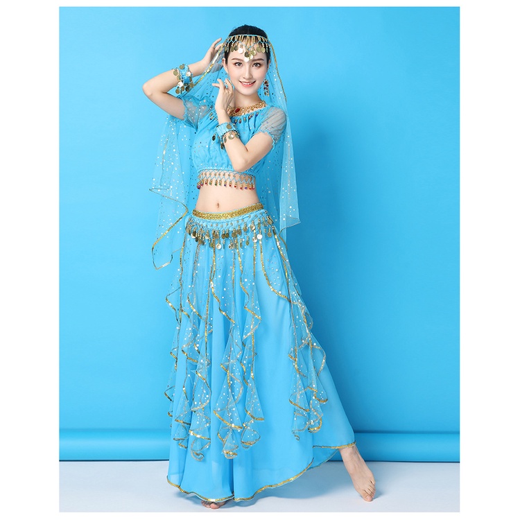 2023 Novo Estilo Traje de Dança Traje de Dança Indiana Saia Adulta ...