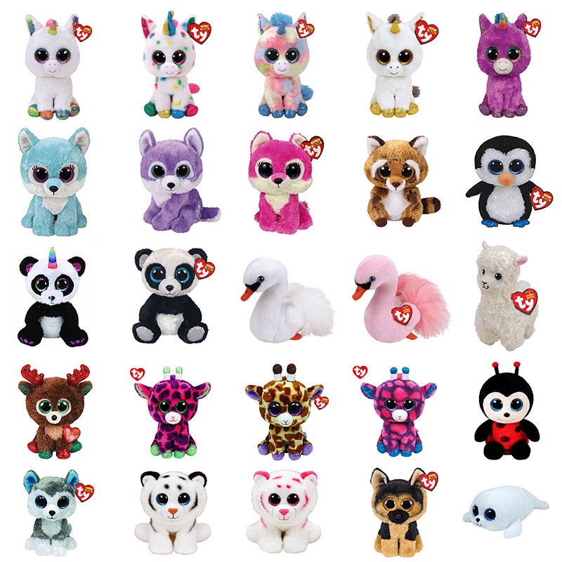 Ty Touca Olhos Grandes Unicórnio Lobo Panda Coruja Girafa Raposa Poodle ...